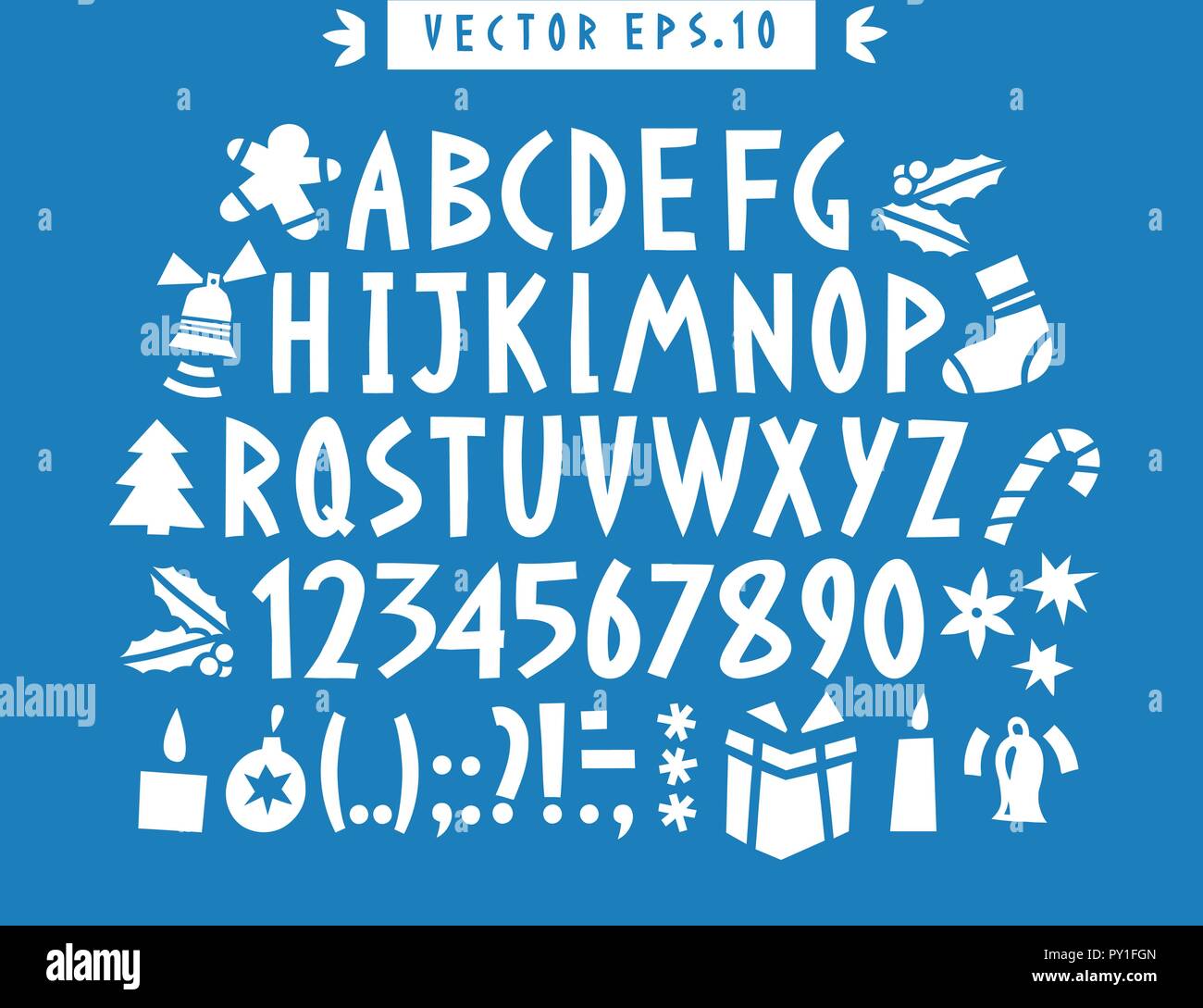 Vector hand drawn funny alphabet. Hand drawn latin letters, numbers and ...