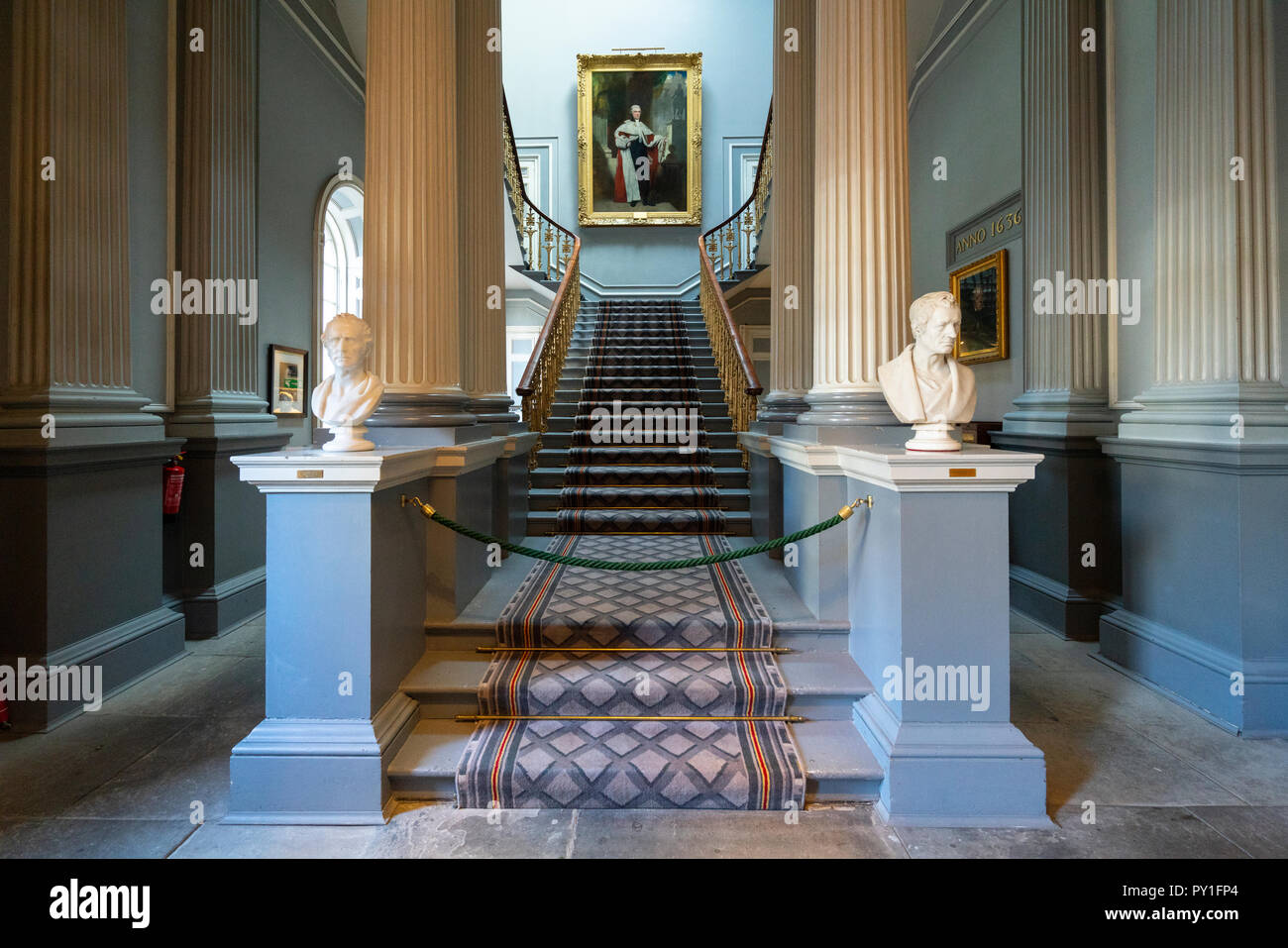 Interior view of staircase of the Signet Library on Parliament Square ...
