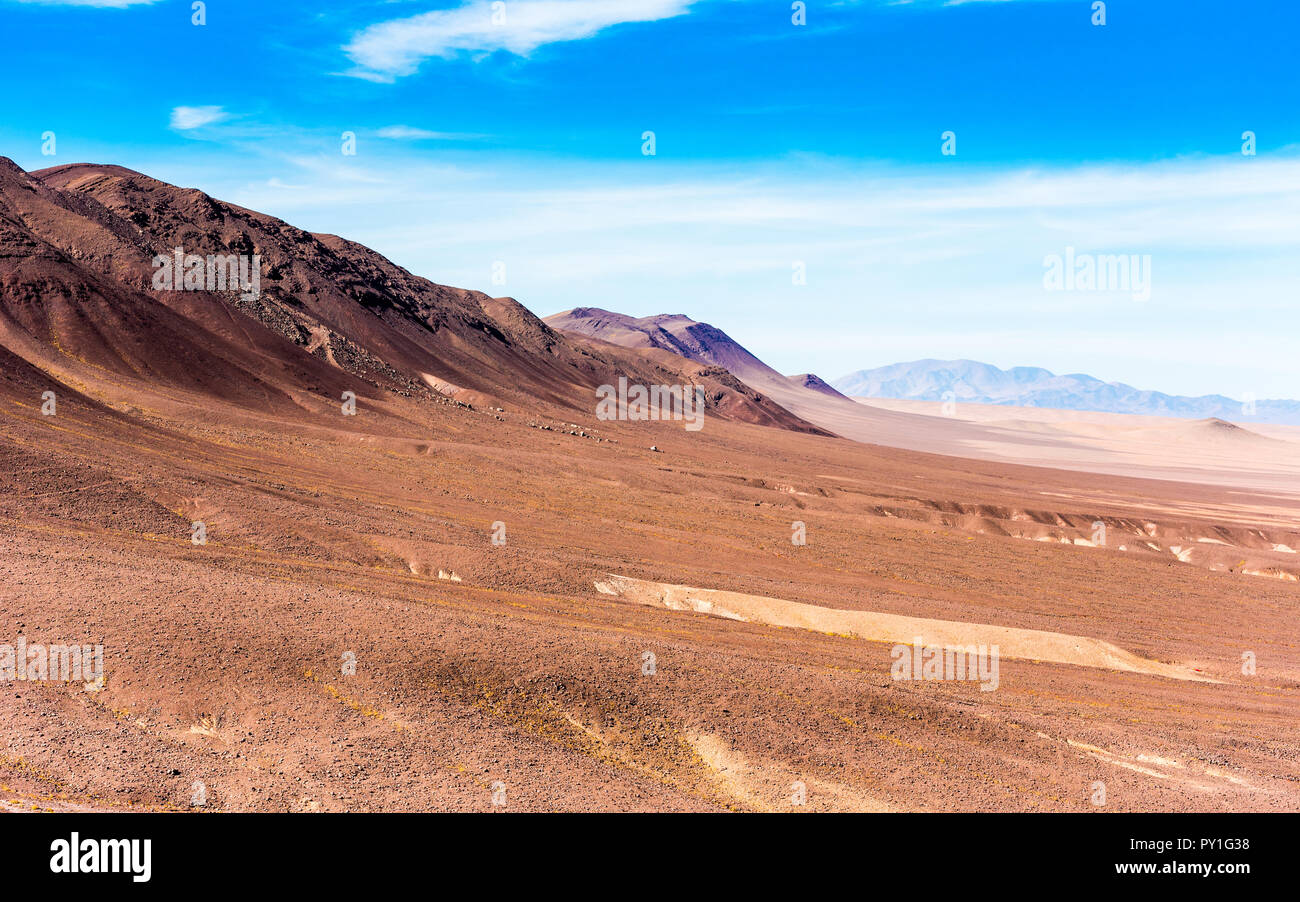 Landscape in Atacama desert, Chile. Copy space for text Stock Photo - Alamy