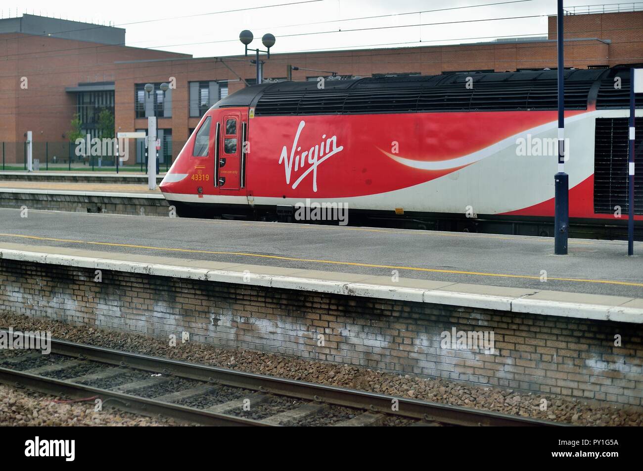 York, England, United Kingdom. A Virgin Trains Class 43 locomtoive ...