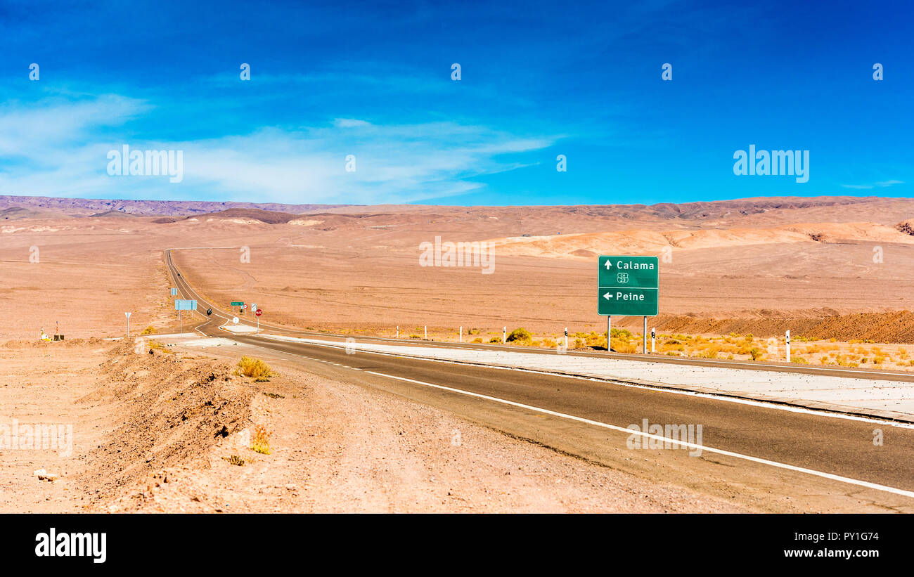Landscape in Atacama desert, Chile. Copy space for text Stock Photo - Alamy