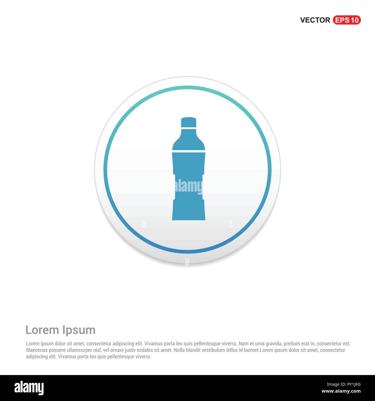 Soda Drink Bottle Icon Hexa White Background Icon Template - Free