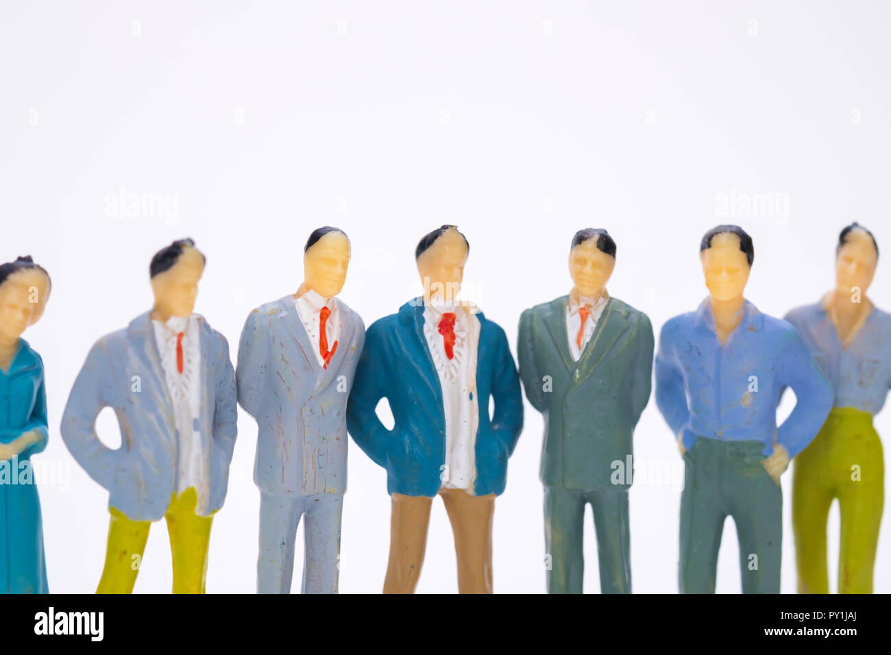 Group of figure miniature businessman or small people investor and ...