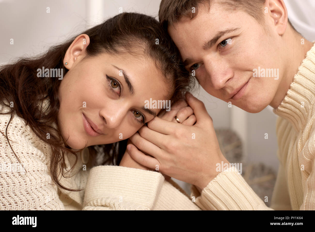 romantic couple closeup portrait, love concept Stock Photo - Alamy