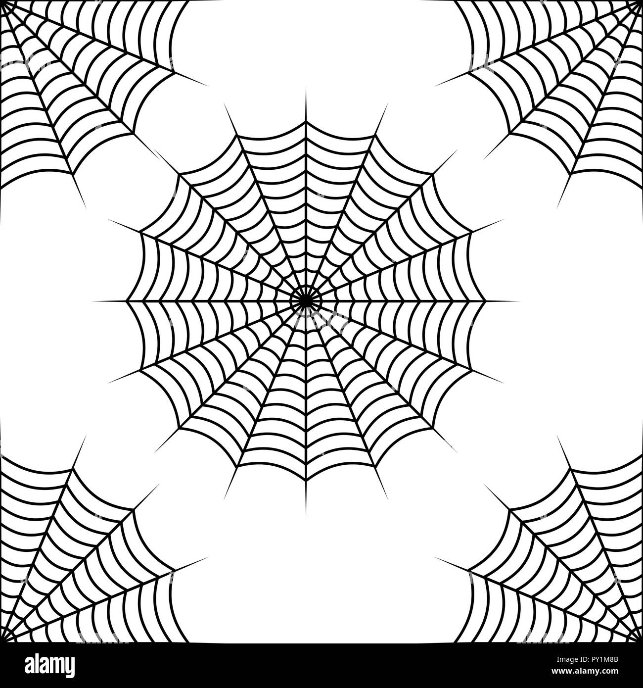 spider web seamless pattern design isolated on white background Stock ...
