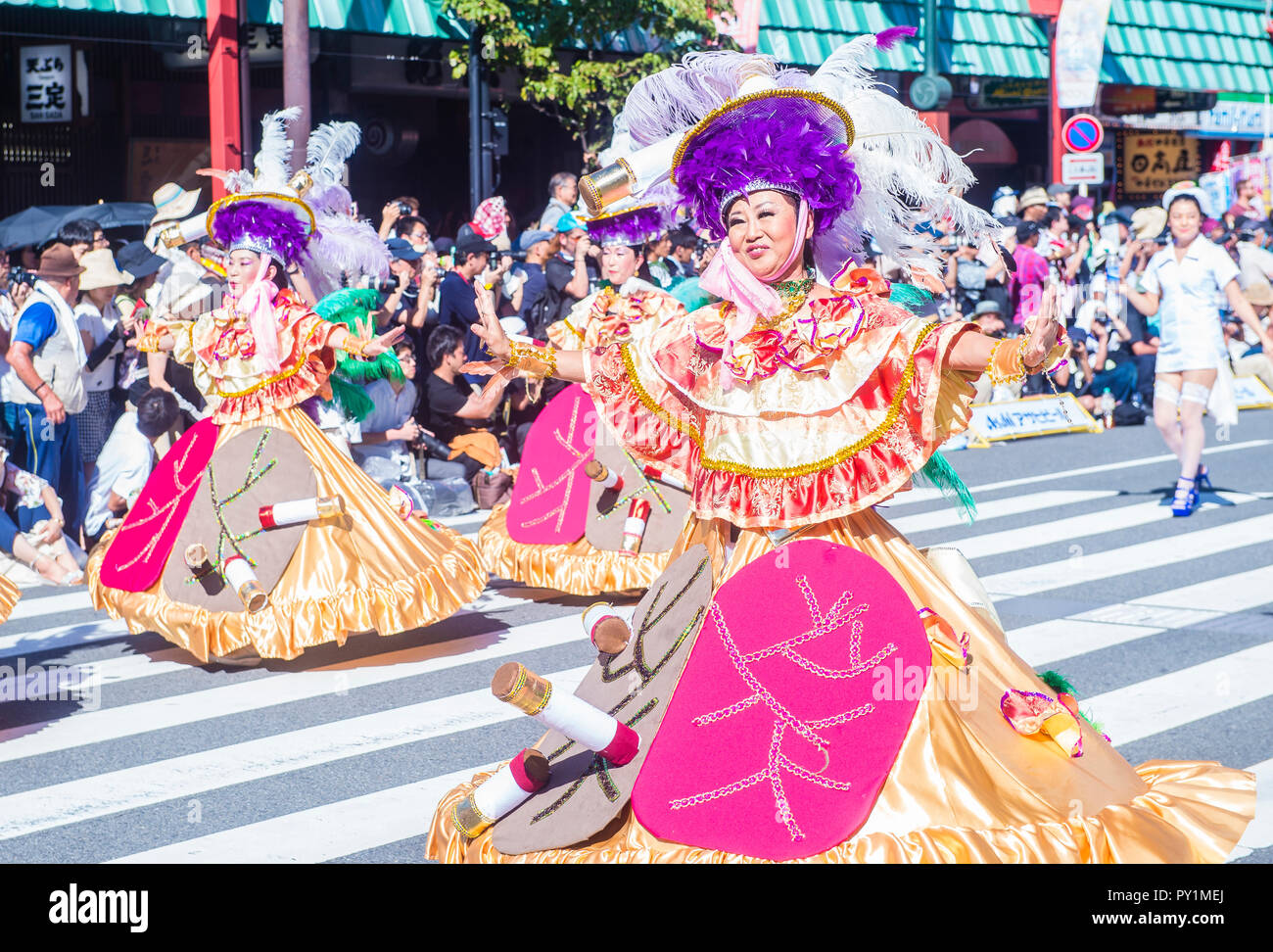 Participants in the Asakusa samba carnival in Tokyo Japan Stock Photo ...