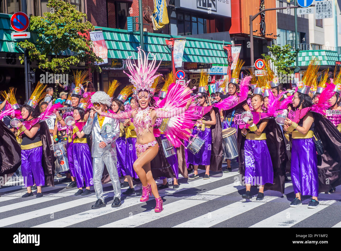 Participants in the Asakusa samba carnival in Tokyo Japan Stock Photo ...
