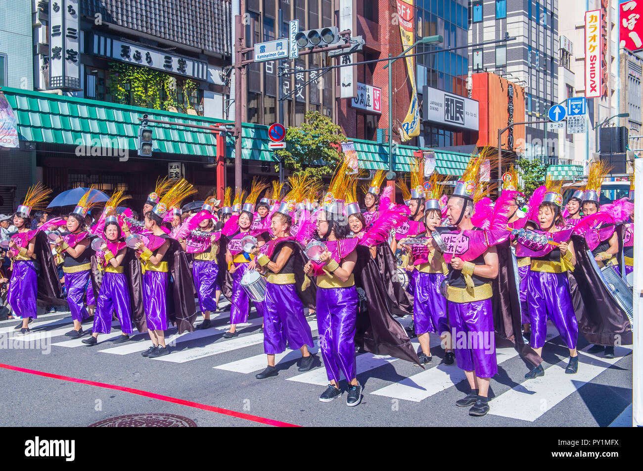 Participants in the Asakusa samba carnival in Tokyo Japan Stock Photo ...
