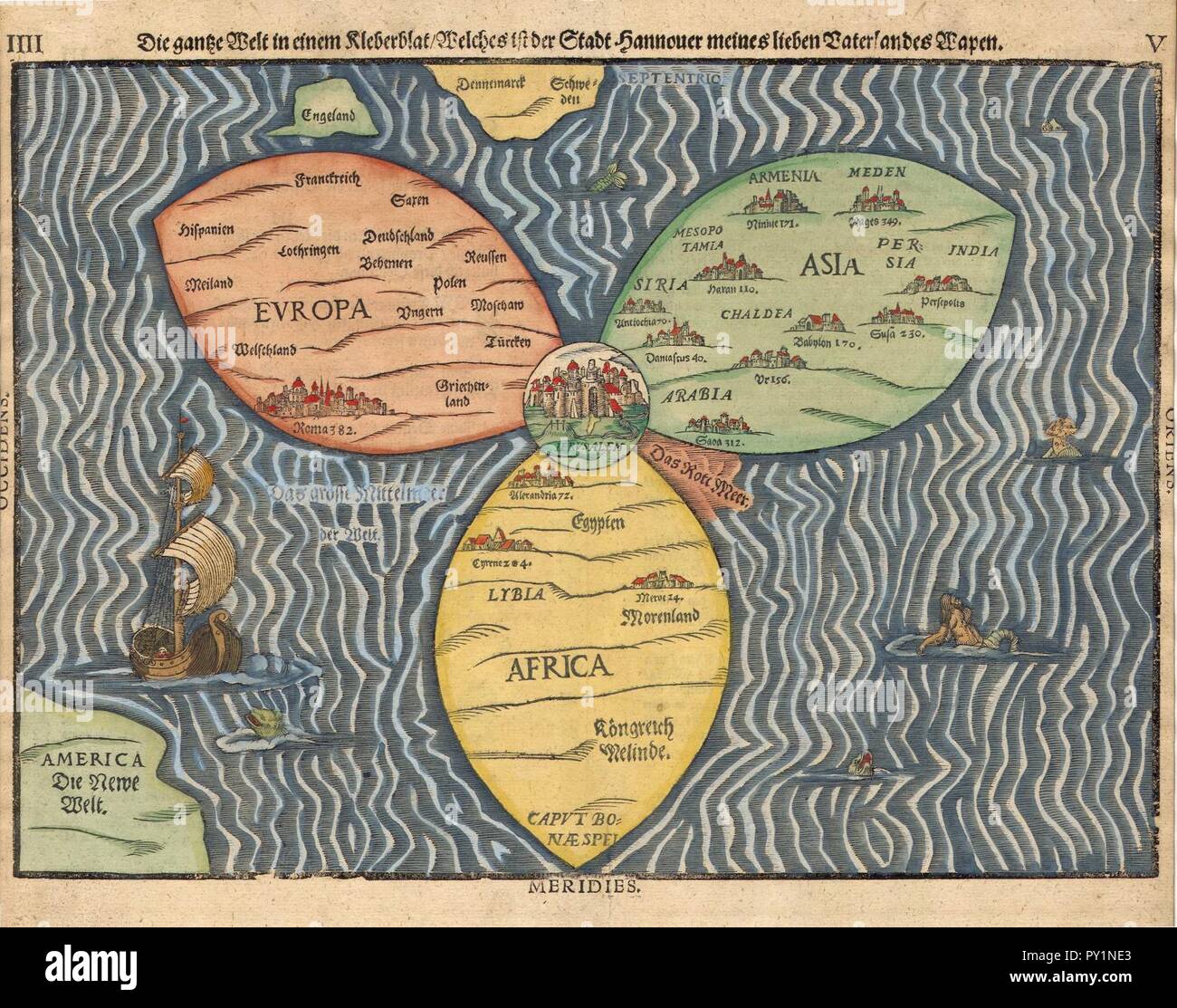 Bünting clover leaf map hi-res stock photography and images - Alamy