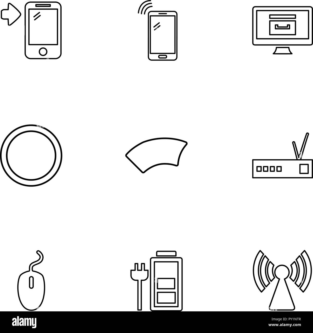 battery , wifi , network , infrared , signals , web , user interface ...