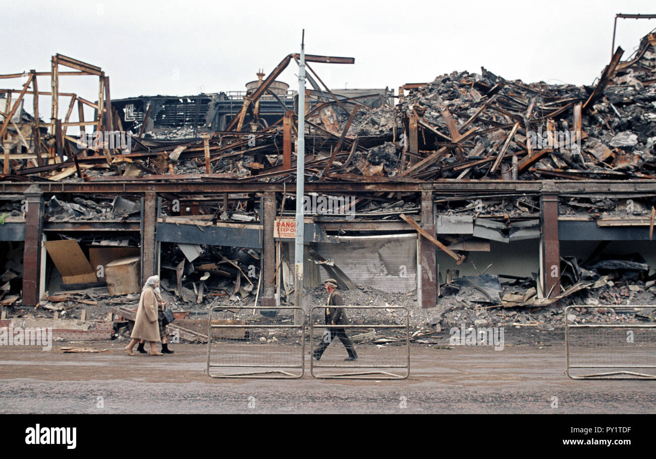 Belfast, 1973. Department store blown up by the IRA, Irish Republican ...