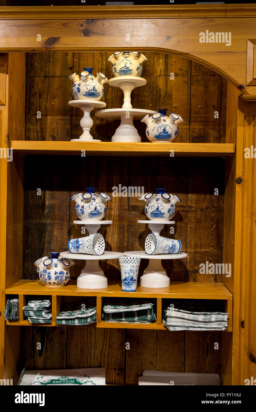 Zaanse Schans - 20 May: Delft white Blue China crockery on display at ...