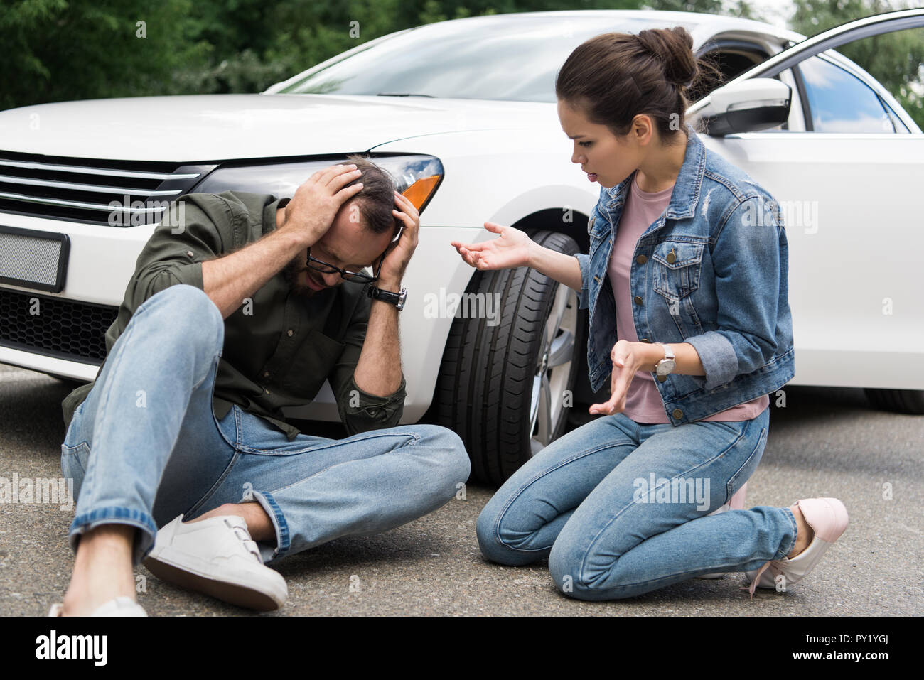 Man road accident pain hi-res stock photography and images - Alamy