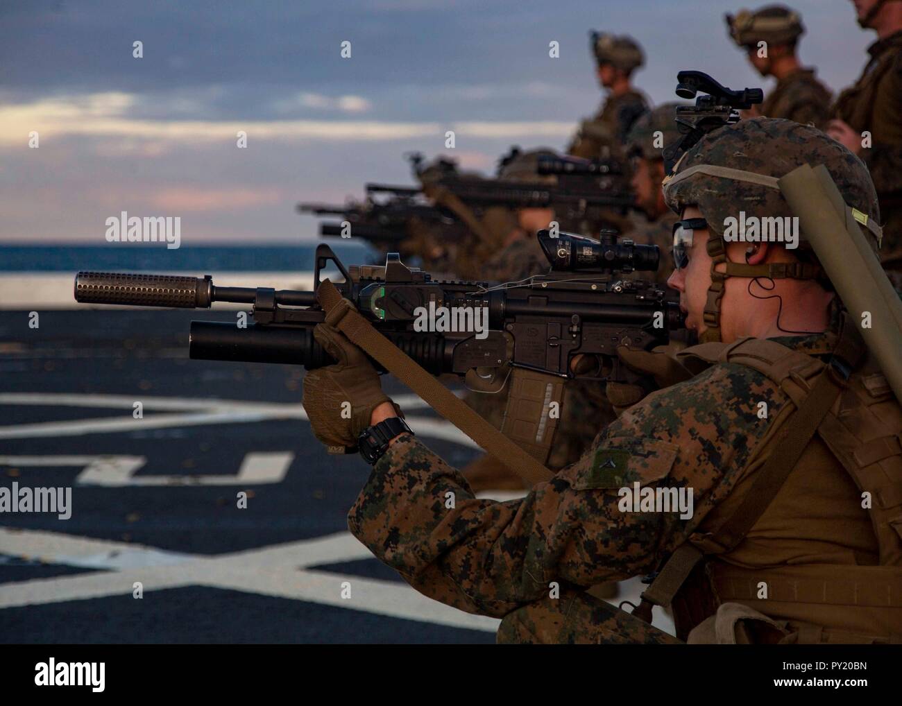 Marines with Battalion Landing Team, 1st Battalion, 2nd Marine Regiment ...