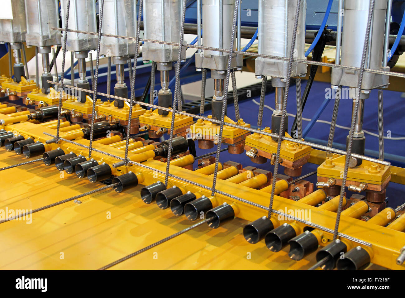Rebar net wellding machine at construction site Stock Photo - Alamy