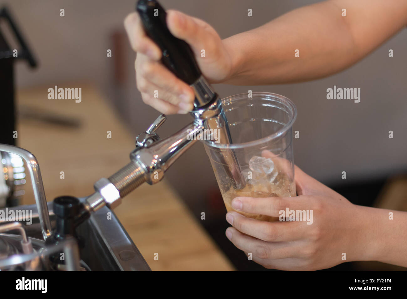 Nitro Cold Brew Coffee. Alternative drink Stock Photo - Alamy