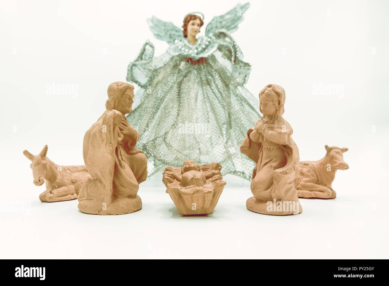 Christian nativity scene figure isolated on white background ...