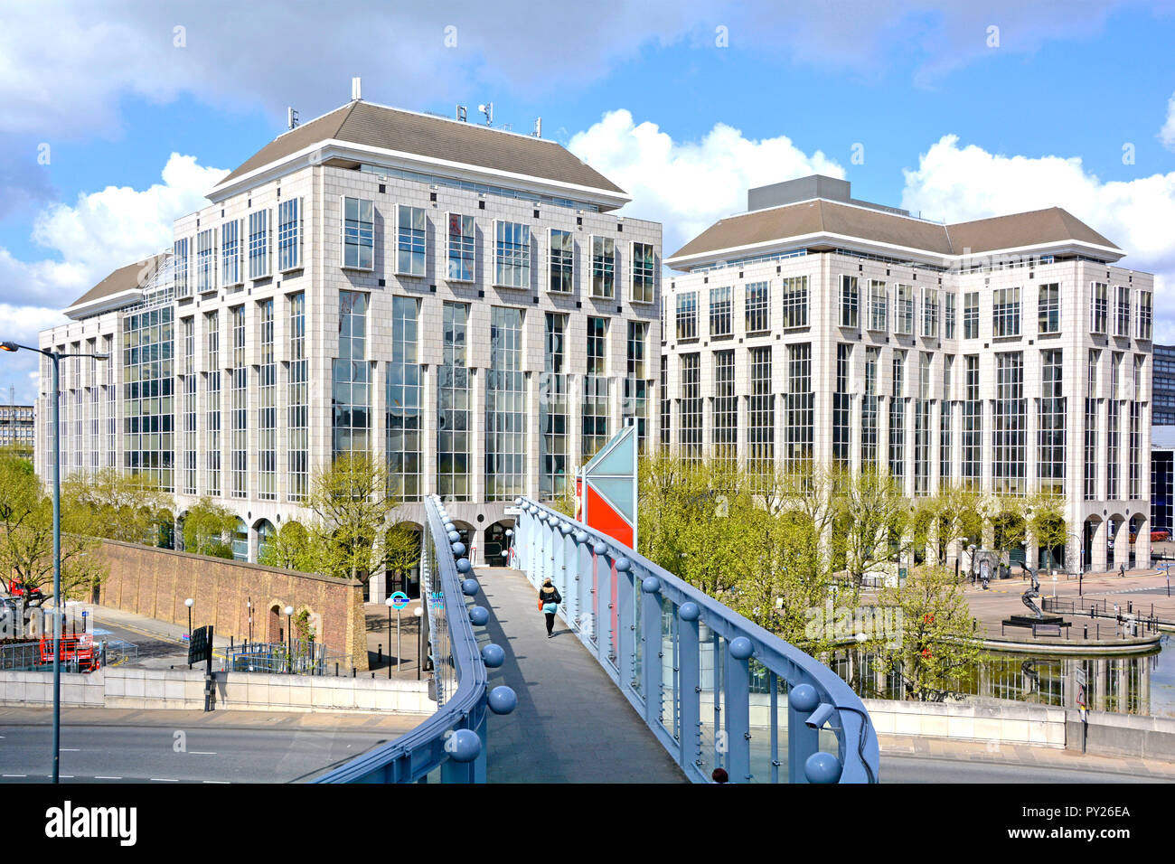 Modern office block buildings includes Tower Hamlets Town Hall council ...