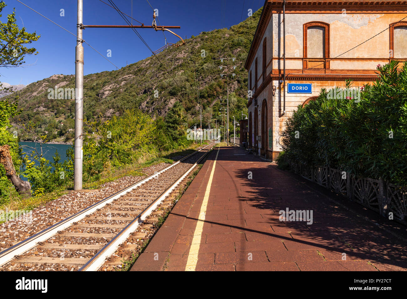The train station at Dorio on Lake Como, italy Stock Photo - Alamy