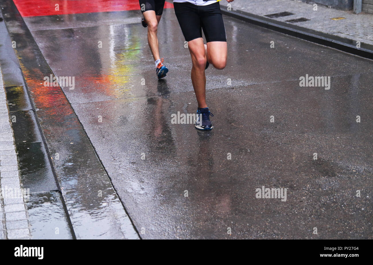 Two runners road hi-res stock photography and images - Alamy