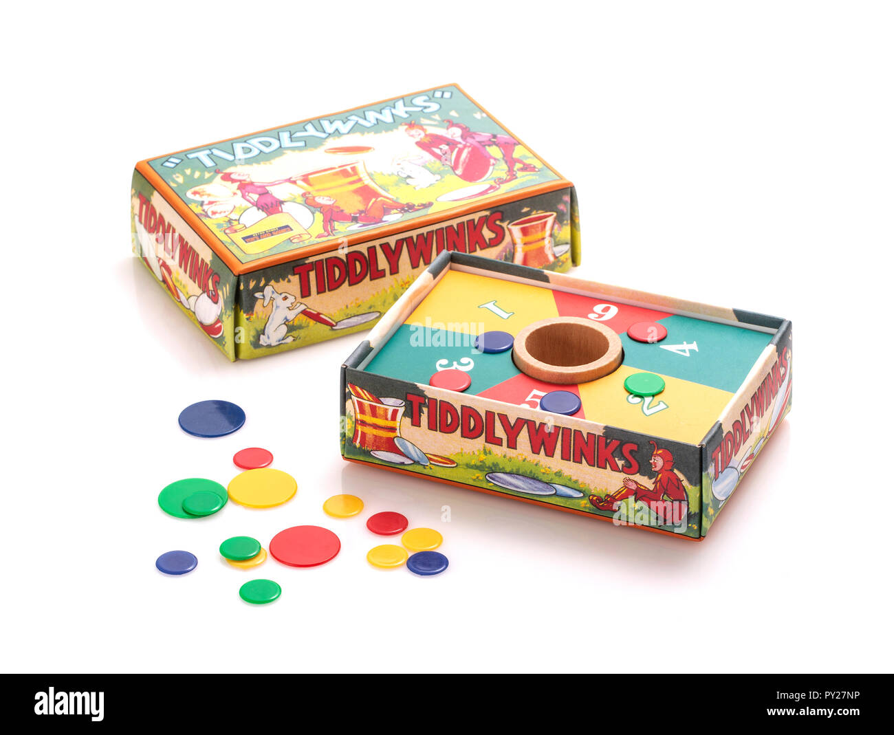 SWINDON, UK - OCTOBER 25, 2018: Retro Tiddlywinks Game on a white ...