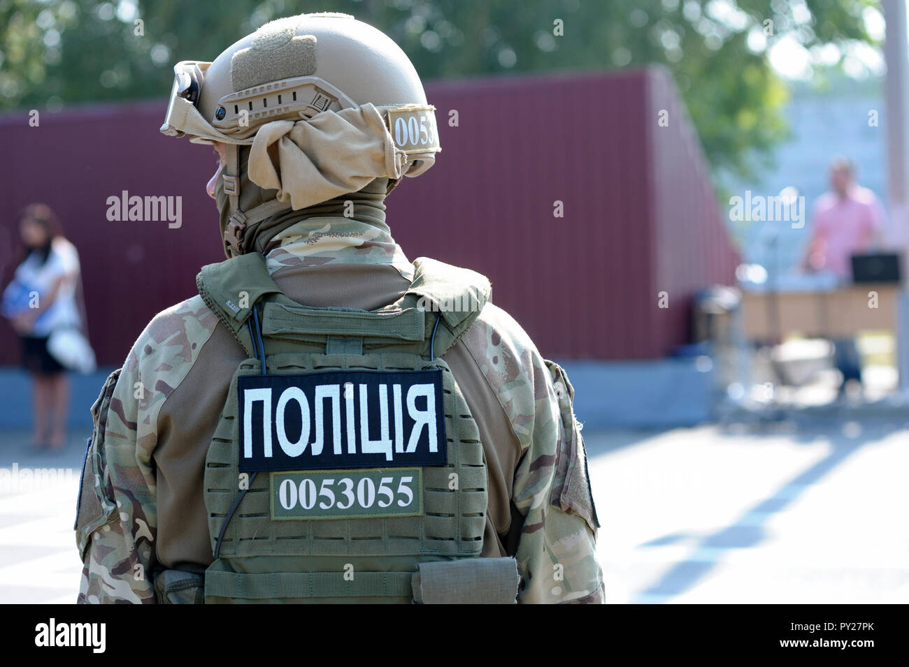 Fully equipped soldiers of KORD (police strike force), standing on a ...