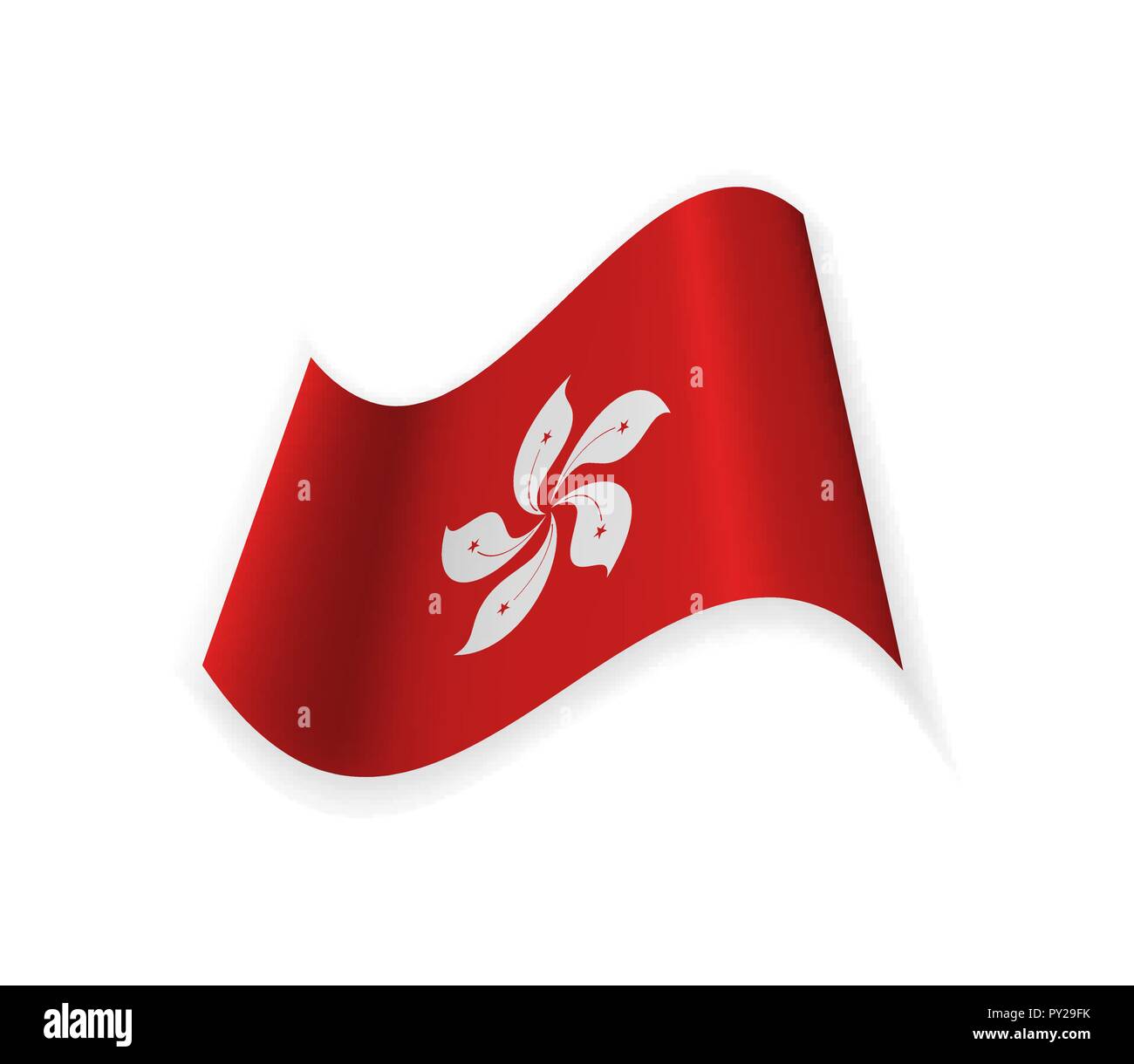 The Flag Of Hong Kong. Special administrative region of China in the South-East of the country ...