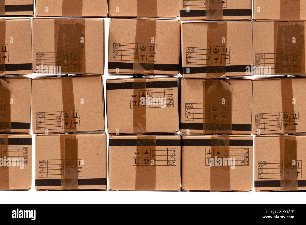 Classic cardboard boxes isolated over a white background Stock Photo ...