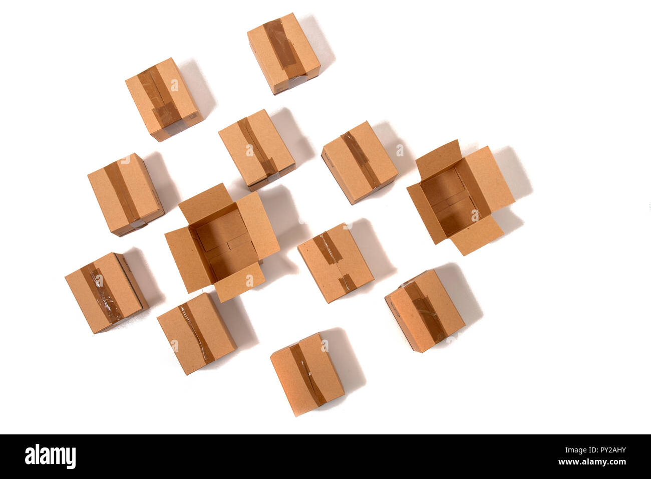 Classic cardboard boxes isolated over a white background Stock Photo ...