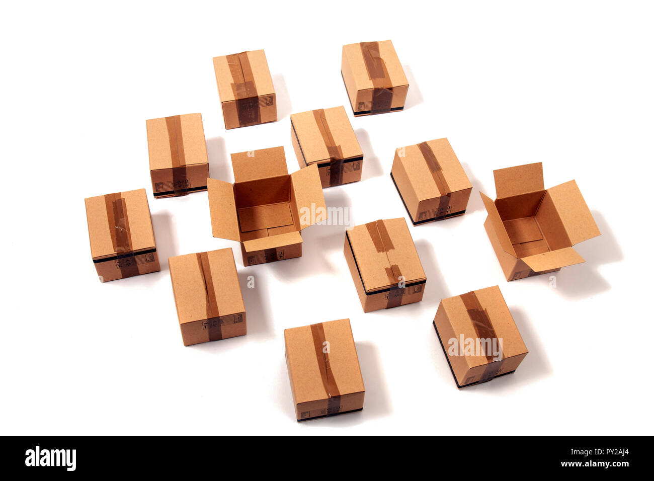 Classic cardboard boxes isolated over a white background Stock Photo ...