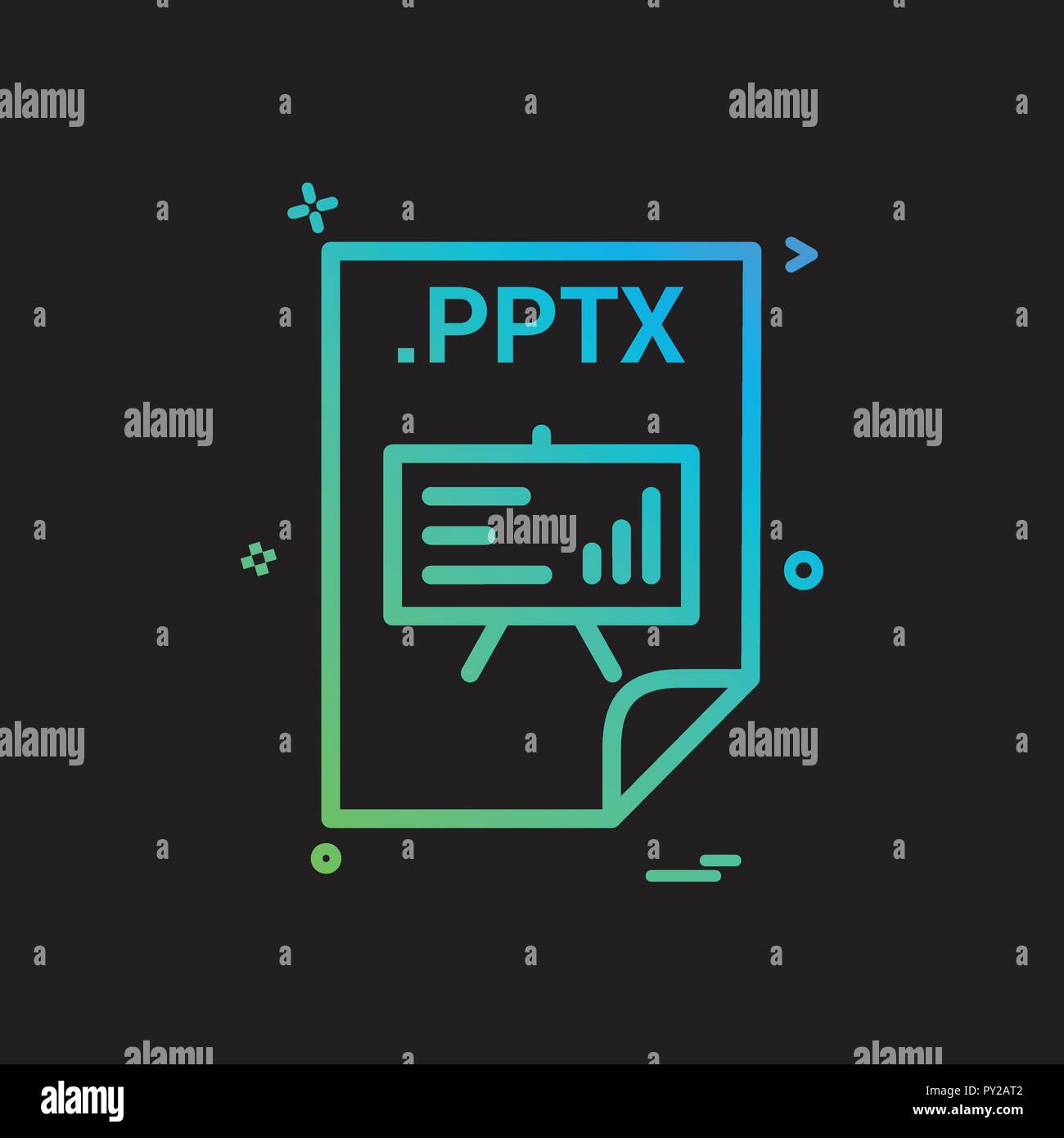 Pptx Application Download File Files Format Icon Vector Design Stock