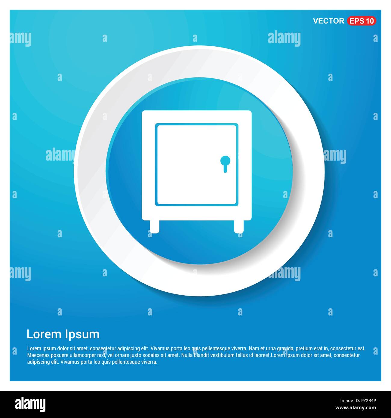 Office safe icon Abstract Blue Web Sticker Button - Free vector icon ...