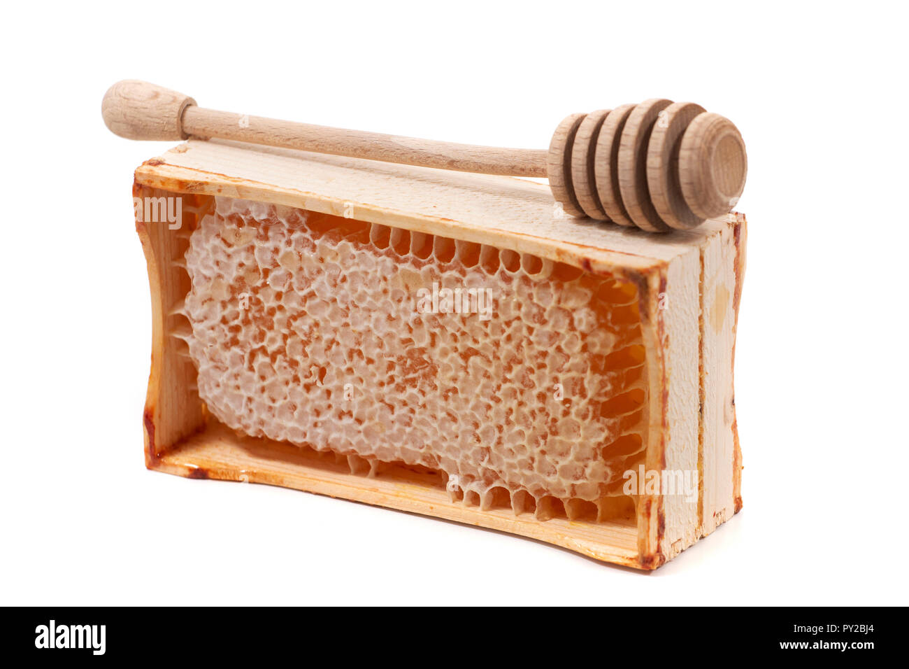 sweet honeycomb crate isolated on a white background Stock Photo - Alamy