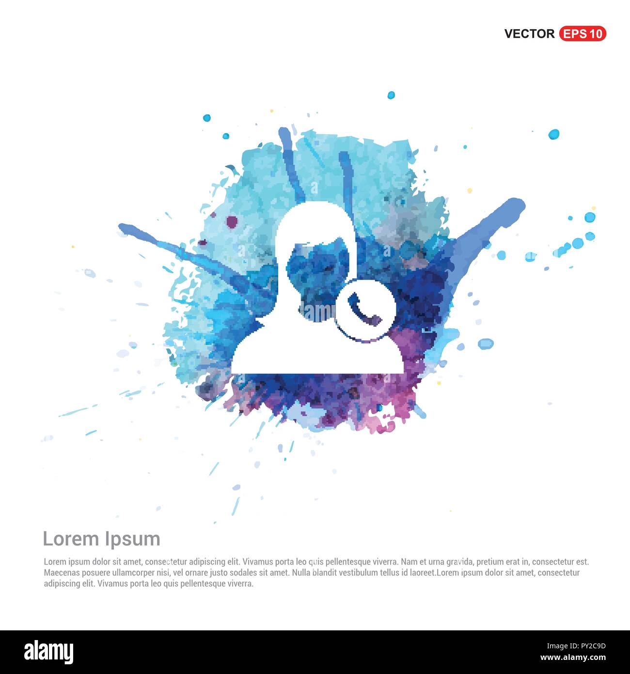Call user icon - Watercolor Background Stock Vector Image & Art - Alamy