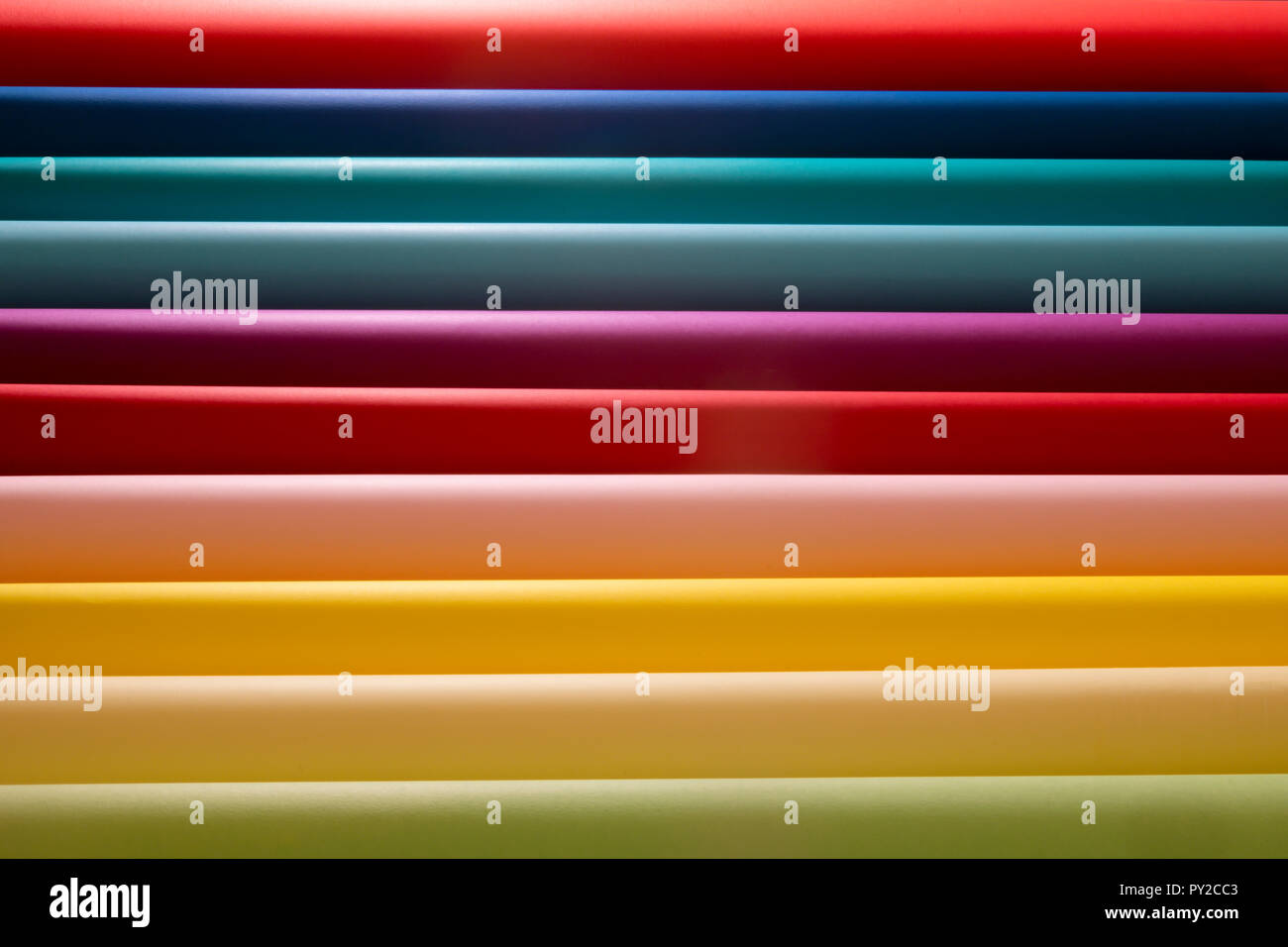 Rows of multi coloured card Stock Photo - Alamy