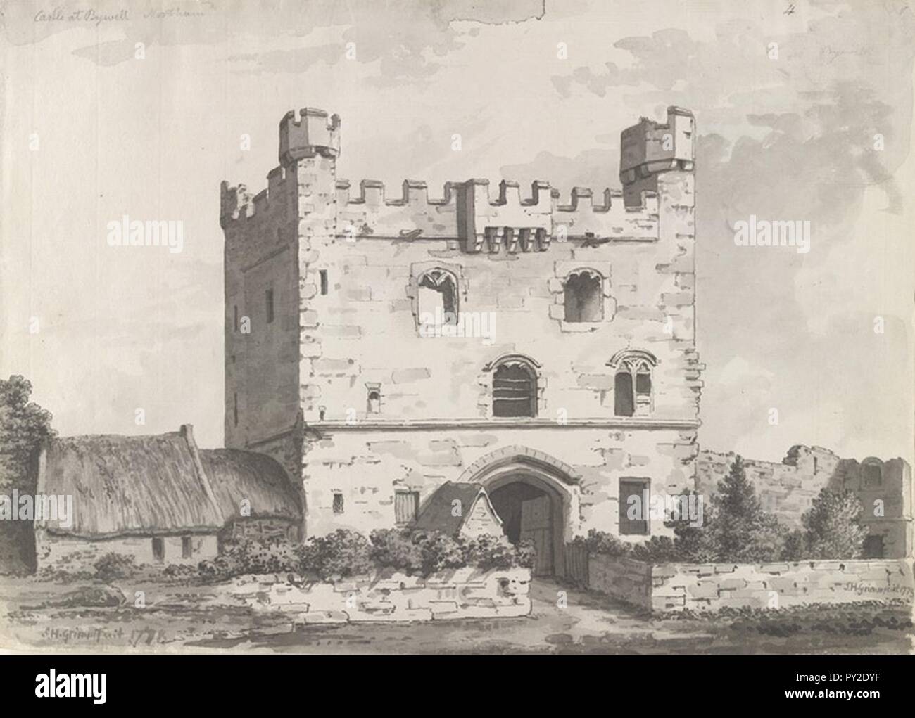 Bywell Castle by Samuel Hieronymus Grimm Stock Photo - Alamy