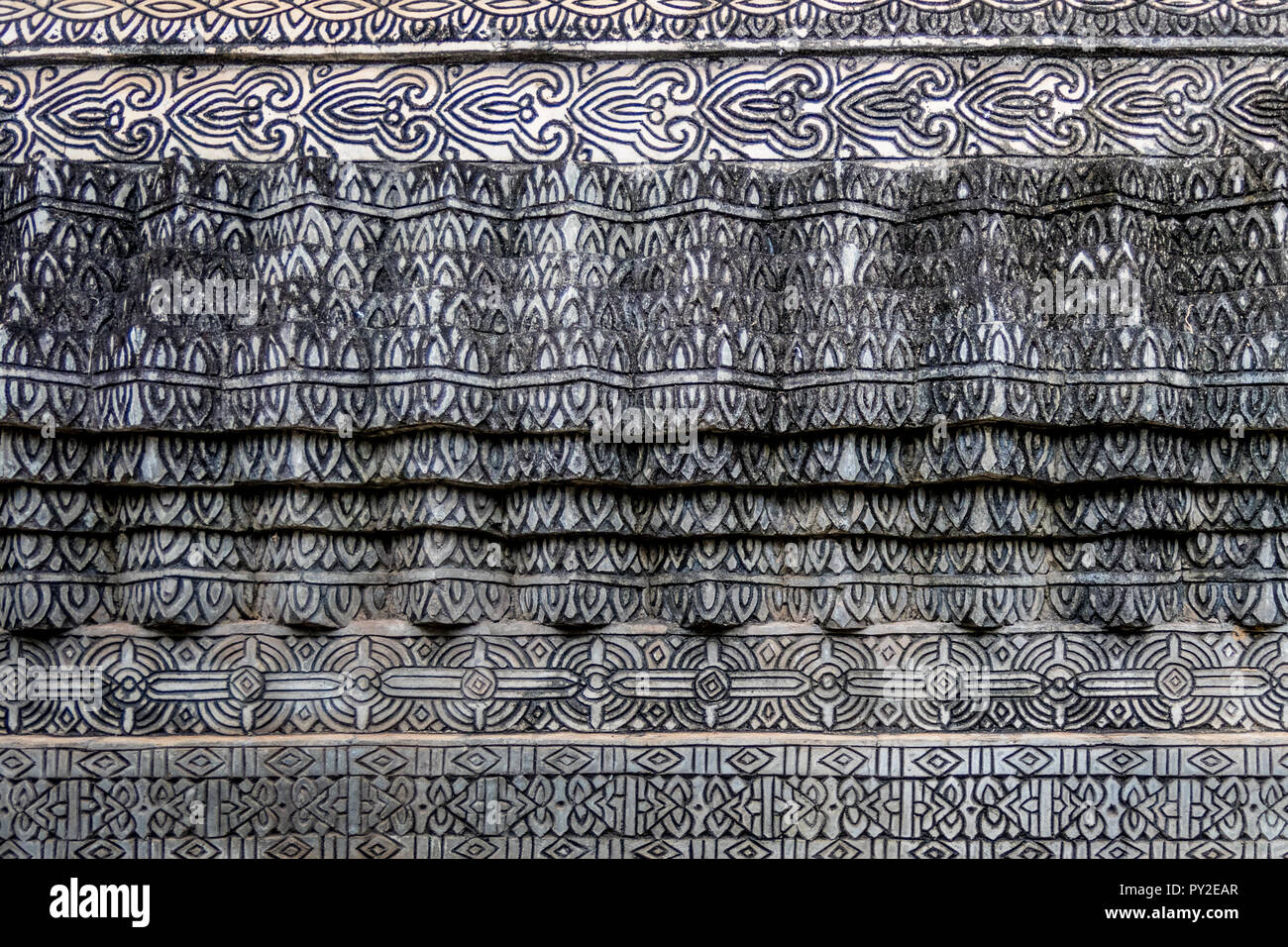 Wall relief design at the Sala Keoku Sculpture Park in Nong Khai ...