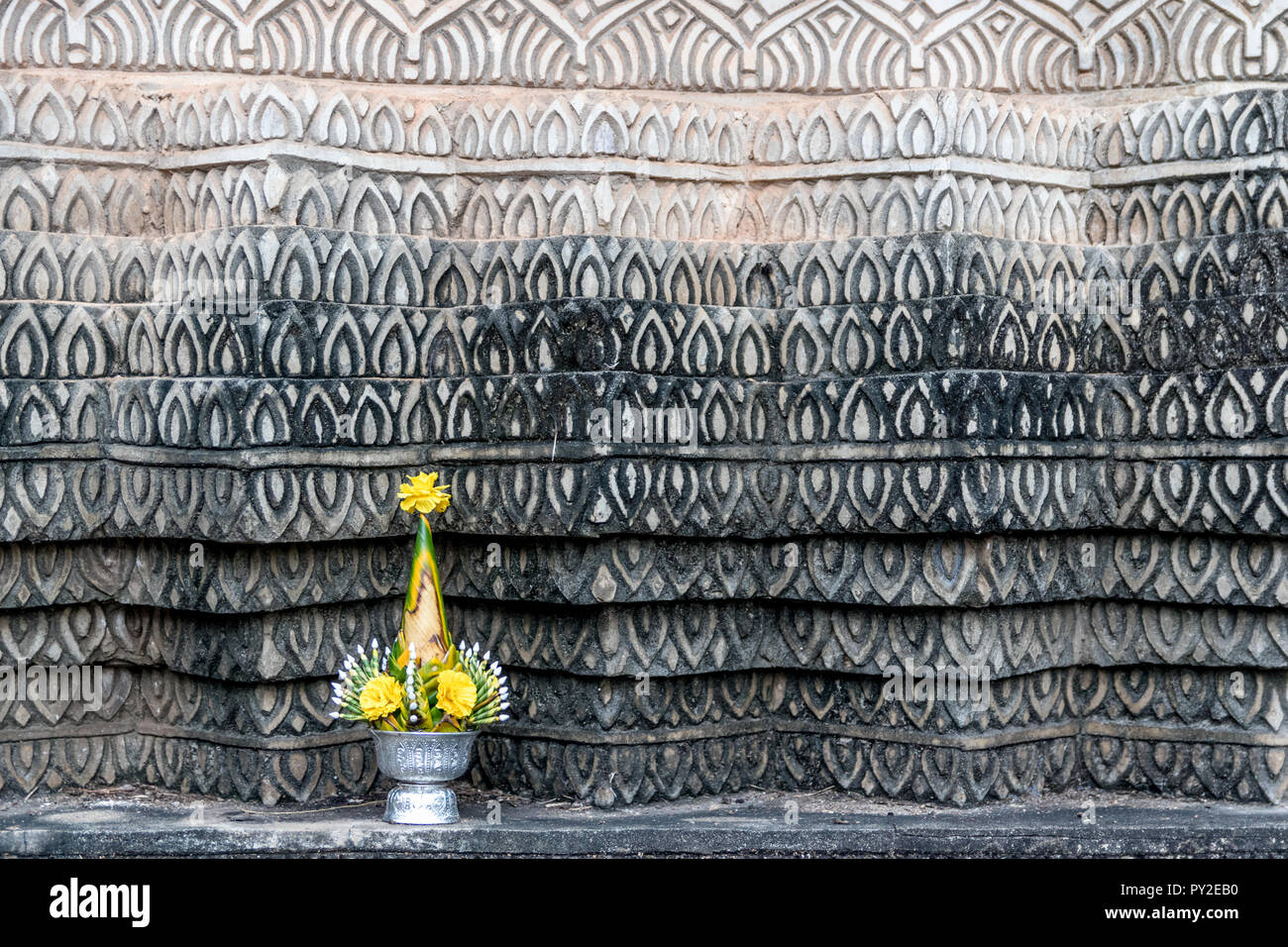 Wall relief design at the Sala Keoku Sculpture Park in Nong Khai ...