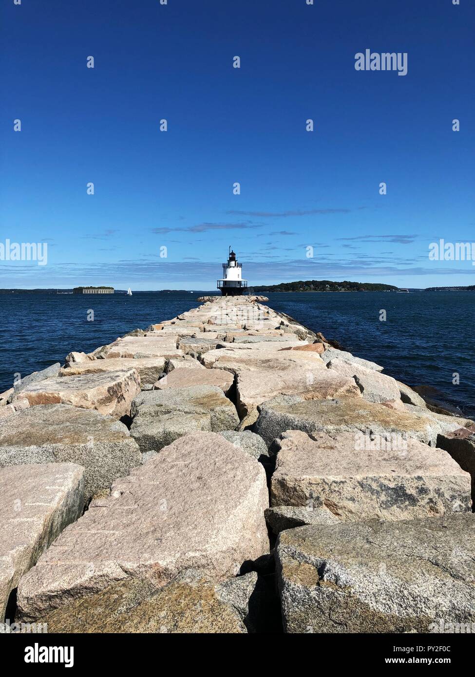 Spring Point Ledge Lighthouse, Portland, Maine, United States Stock ...