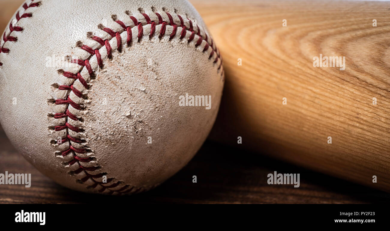 Vintage baseball gear on a wooden background Stock Photo - Alamy