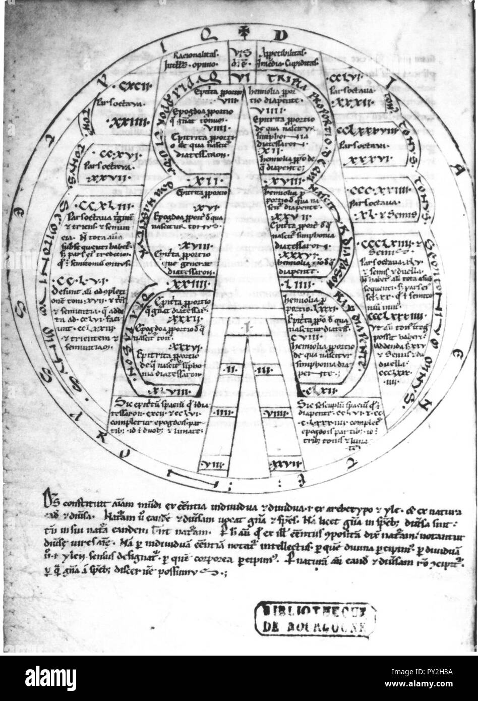 Calcidius, Diagram, Brussels, 5093, fol. 26v Stock Photo - Alamy
