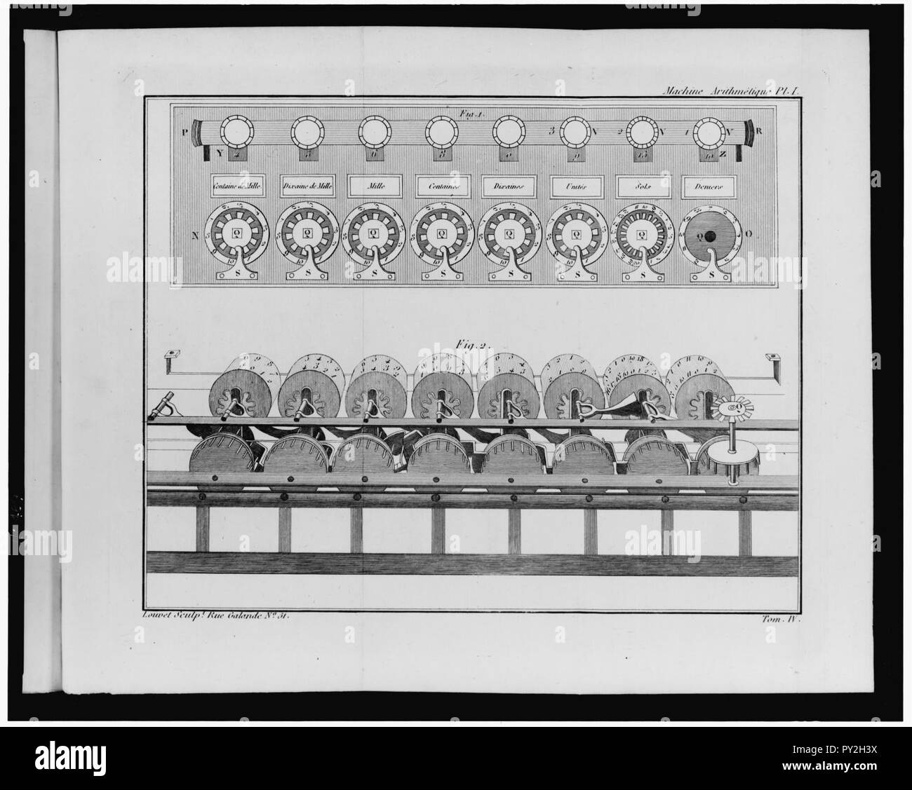 Pascaline Black And White Blaise Pascal Calculating Machine'