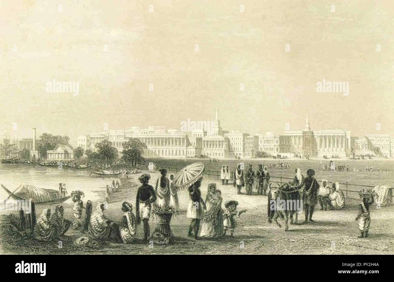 Calcutta British India c. 1840 Stock Photo - Alamy