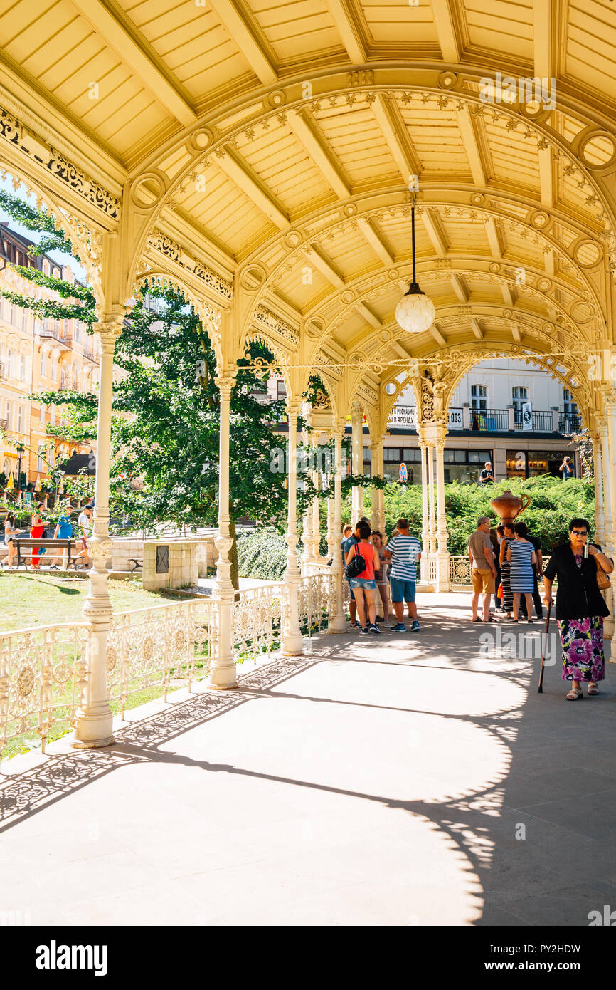 Karlovy Vary, Czech - August 26, 2016 : Mineral spring natural hot ...