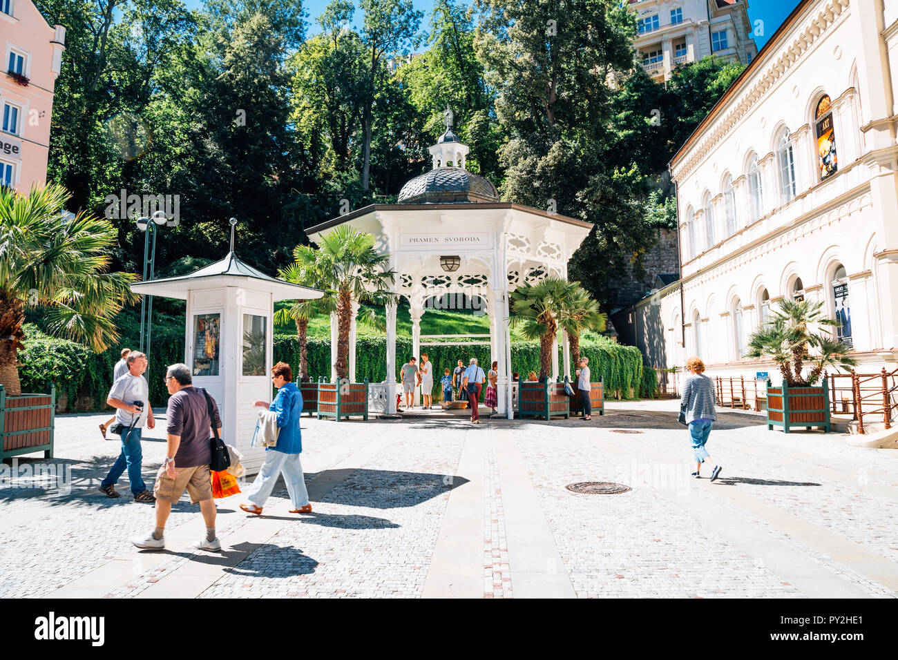 Karlovy Vary, Czech - August 26, 2016 : Mineral spring natural hot ...