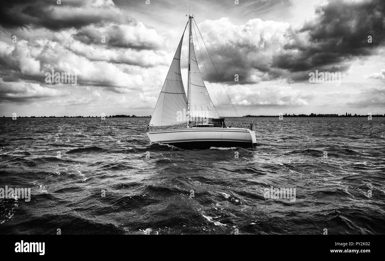 Sailing boat sailing, detail of transport by water Stock Photo - Alamy