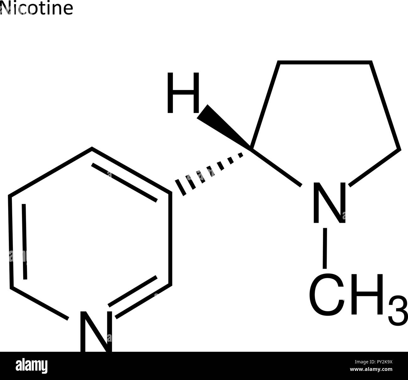 Skeletal formula. stimulant molecule Vector illustration Stock Vector ...