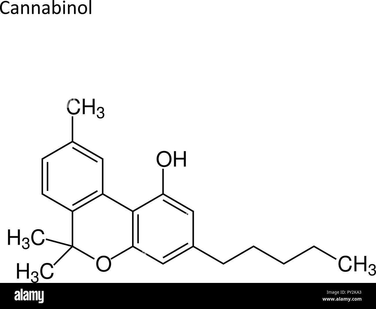Skeletal formula. stimulant molecule Vector illustration Stock Vector ...