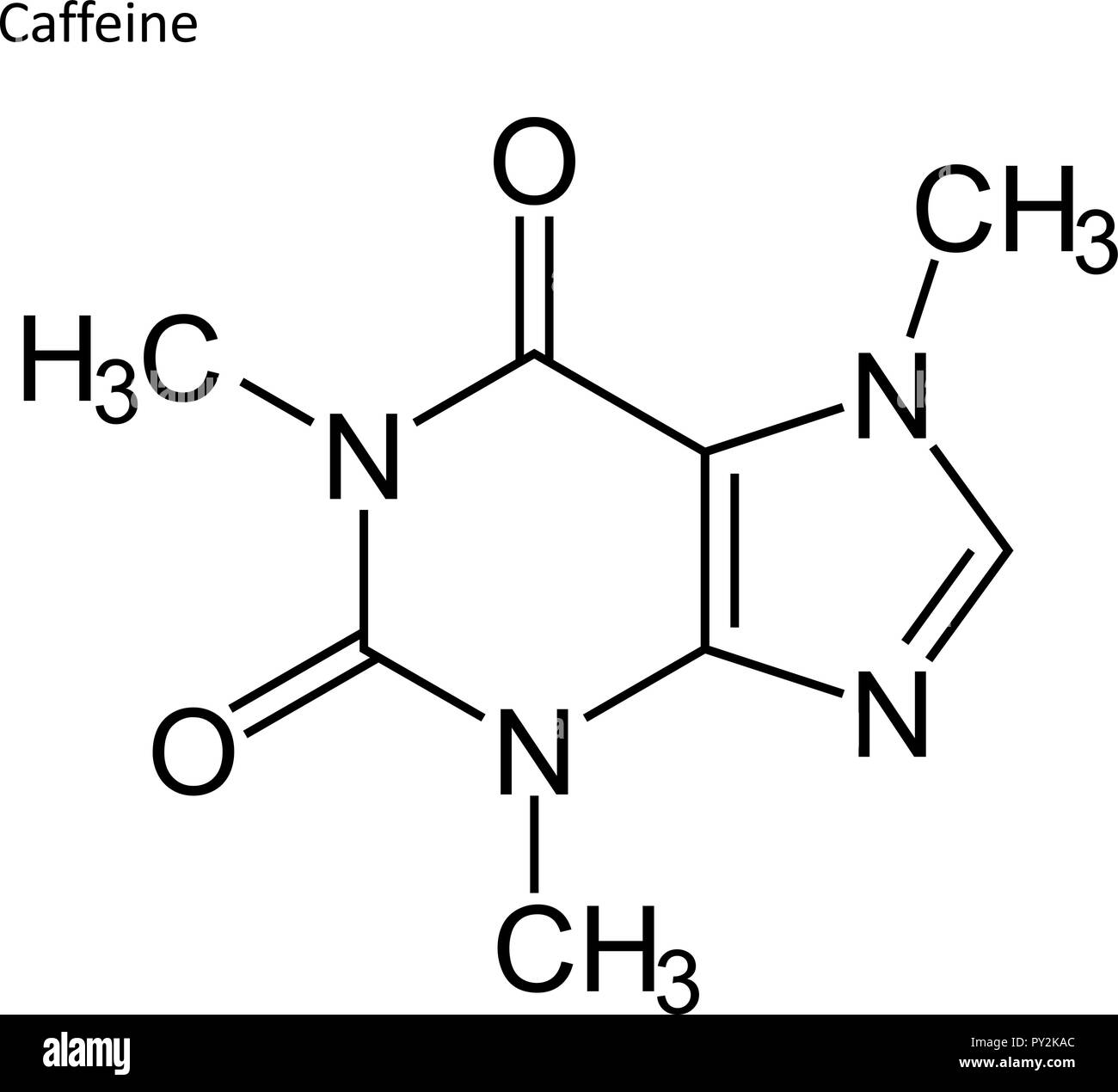 Skeletal formula. stimulant molecule Vector illustration Stock Vector ...