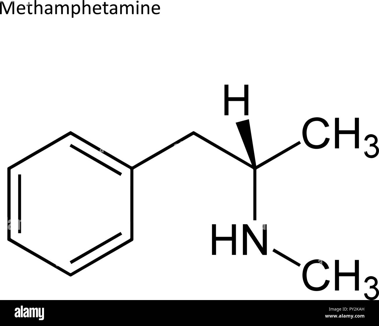 Skeletal formula. stimulant molecule Vector illustration Stock Vector ...